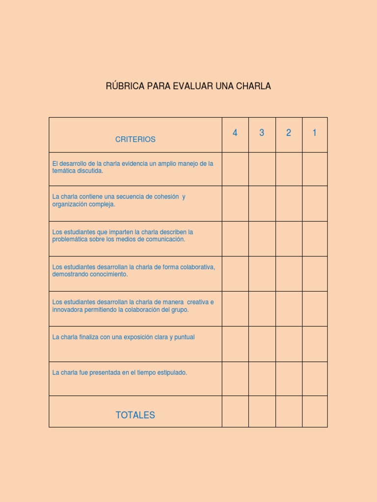 6 Rubrica Charla