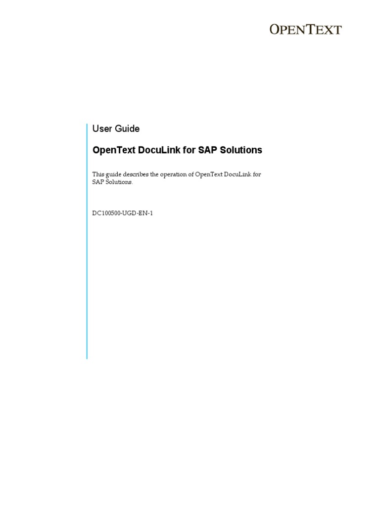 OpenText DocuLink For SAP Solutions 10.5.0 - User Guide English ...