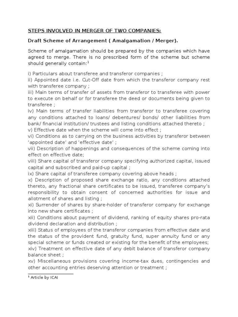 Steps Involved in Merger of Two Companies | PDF | Board Of Directors ...