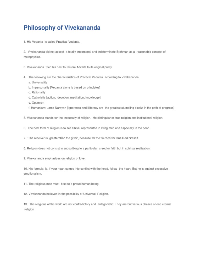 IGNOU Philosophy of Vivekananda | PDF | Swami Vivekananda | Vedanta