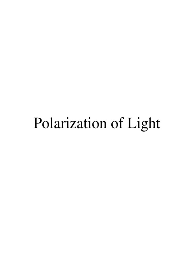 Polarization of Light Lab | PDF | Polarization (Waves) | Light