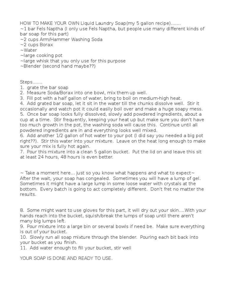 How To Make Liquid Detergent | PDF | Cleaning Products | Cleaning