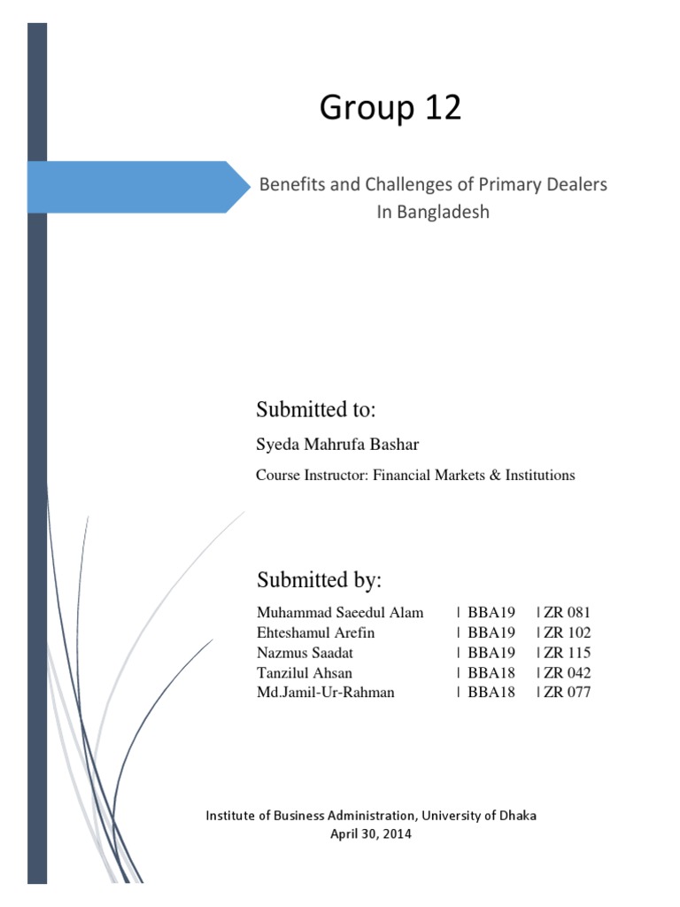 Benefits and Challenges of Primary Dealers in Bangladesh | PDF | Bonds ...