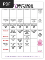 LA Fitness Class Schedule Overview | PDF