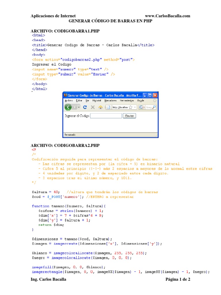 Generar Código de Barras en PHP | PDF