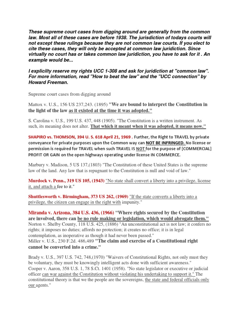 Historical Supreme Court Case Insights | PDF | United States ...