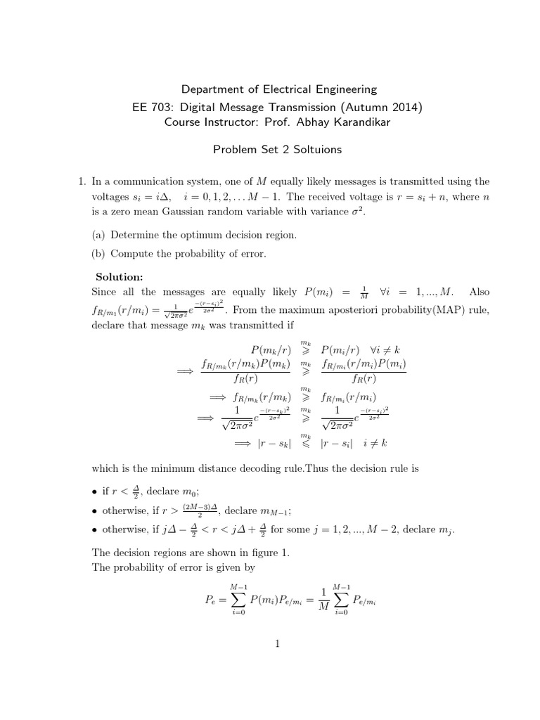 Problem Set 2 Solution Pdf Errors And Residuals Normal Distribution
