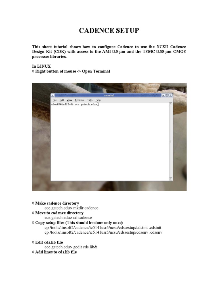 Cds - Lib Cadence Setup Instruction | PDF | Field Effect Transistor ...