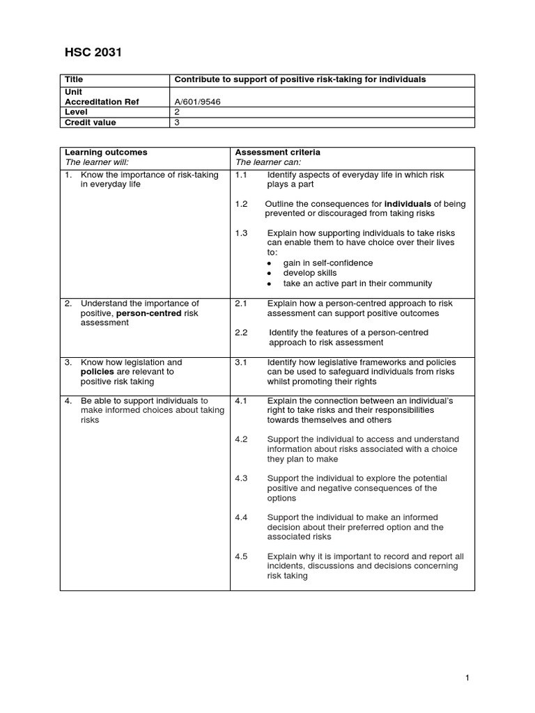 009 HSC 2031 | Download Free PDF | Risk | Educational Assessment