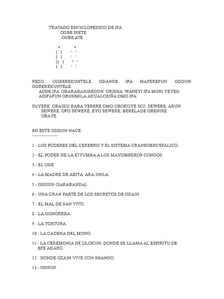 Ogbe Irete - Ogbe Ate | PDF