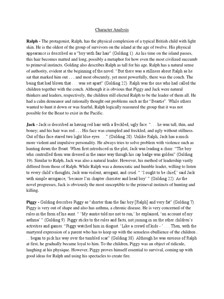 Character Analysis | PDF