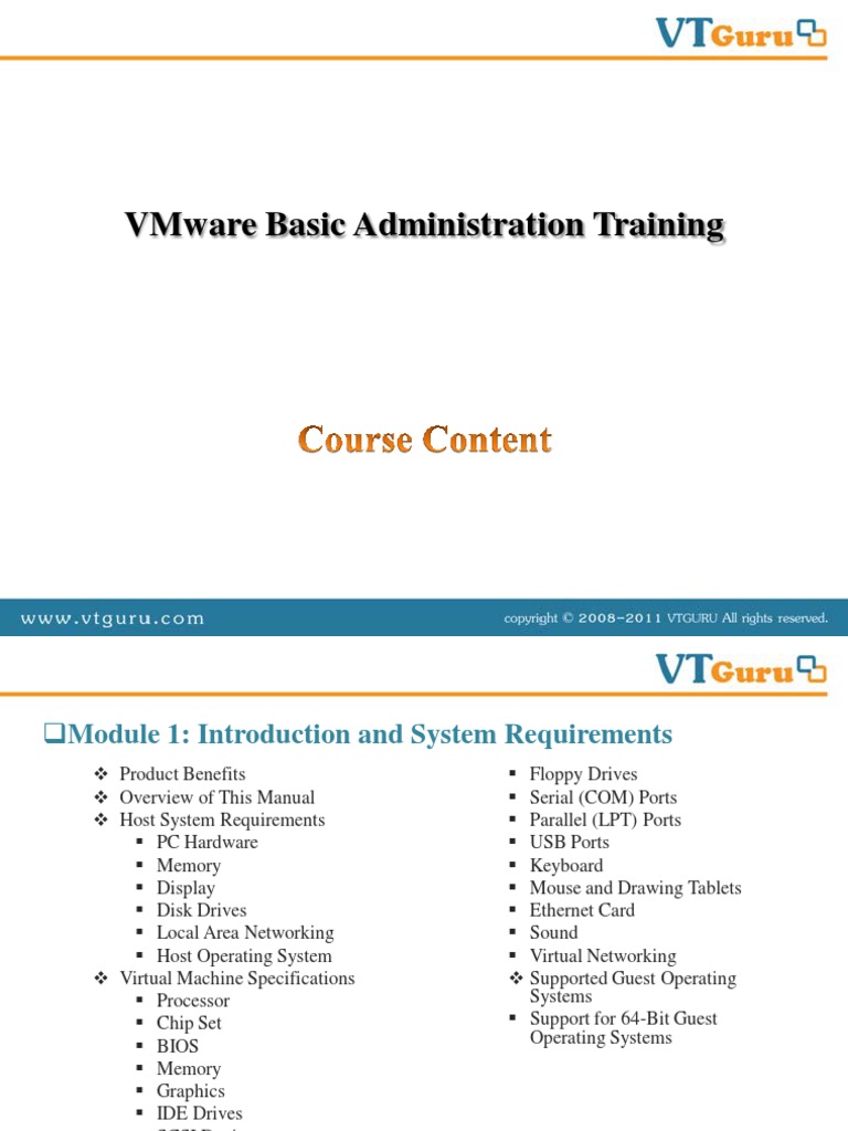 Vmware Basic Administration Training | PDF | Operating System | V Mware