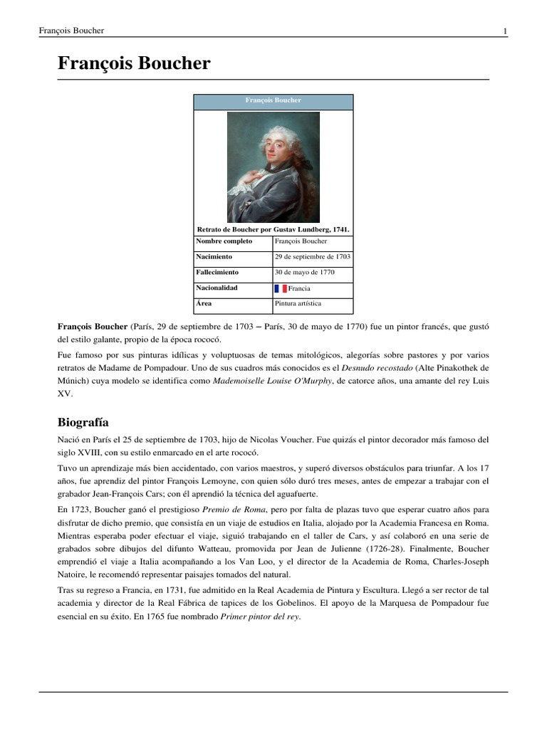 François Boucher: Vida y Obras | PDF | Artes plásticas | Pinturas
