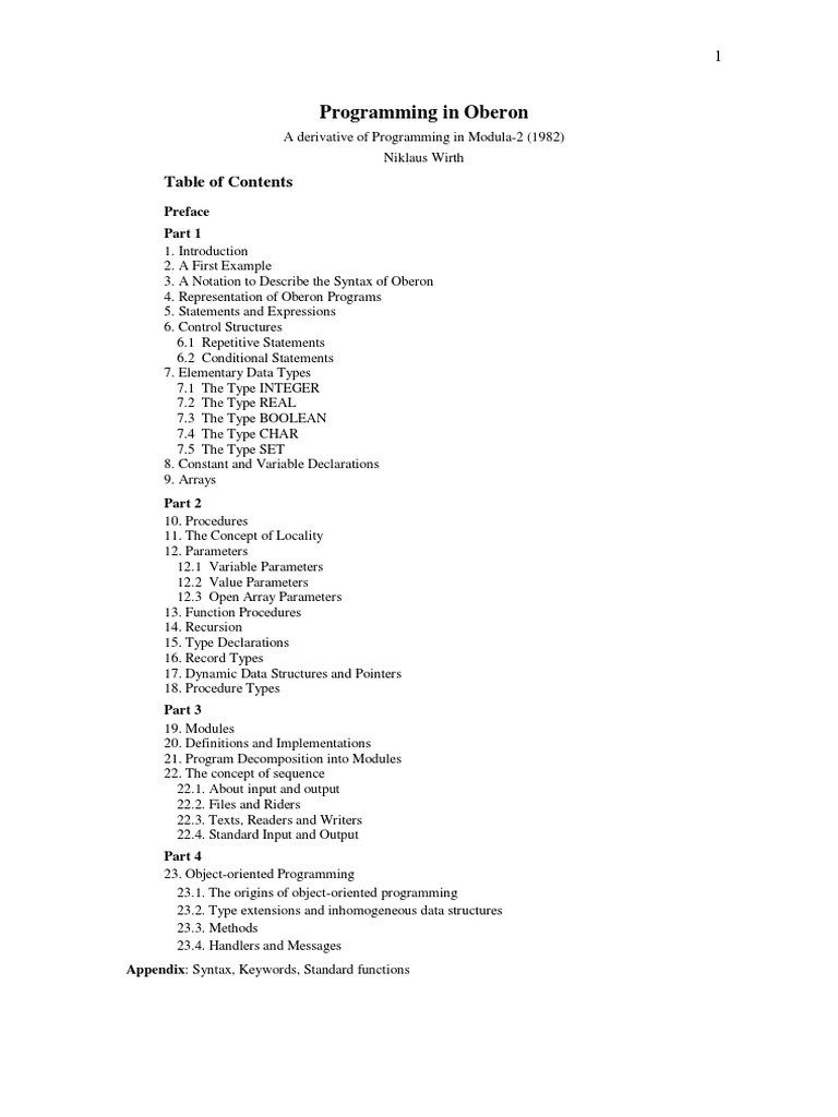 Programming in Oberon - Niklaus Wirth | PDF