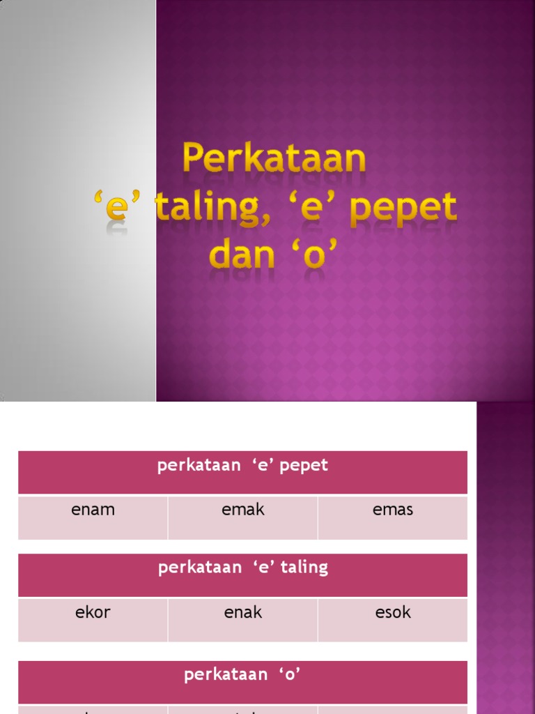 Perkataan e Pepet | PDF