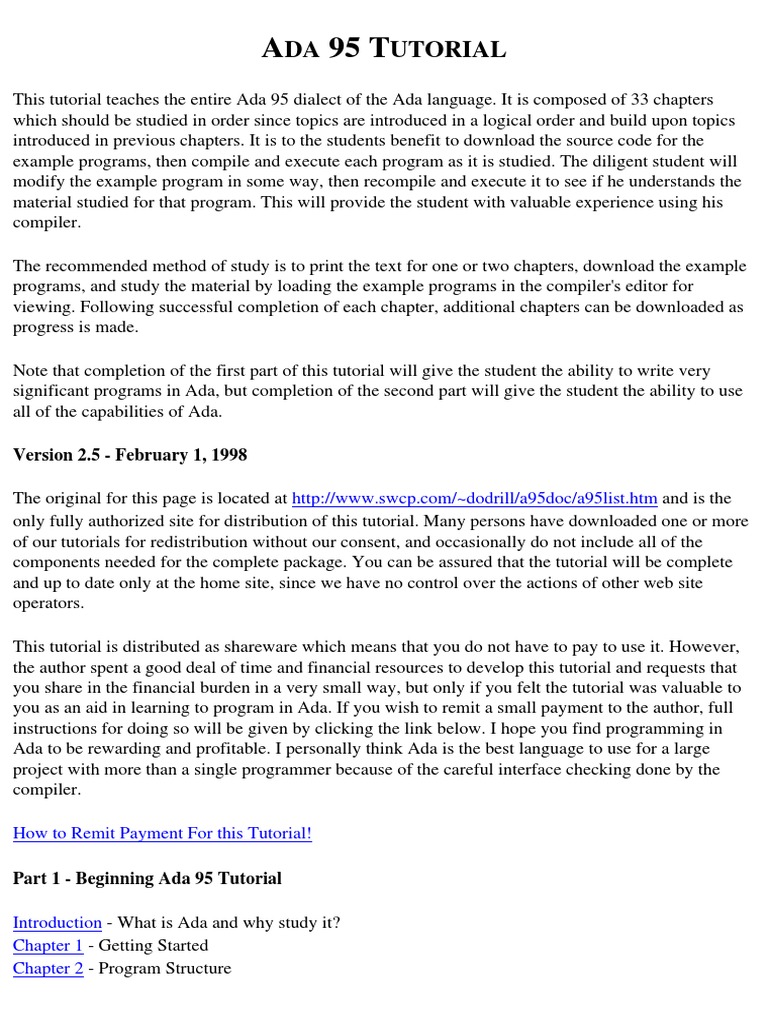 Programming in Ada | PDF | Variable (Computer Science) | Data Type