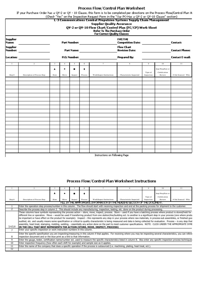 Process Flow Control Plan Worksheet | PDF | Specification (Technical ...