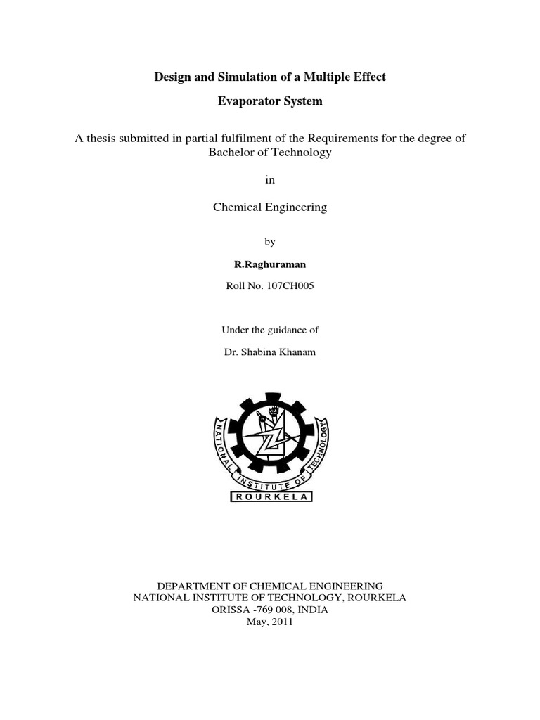 Multiple Effect Evaporator Design and Simulation | PDF | Physical ...