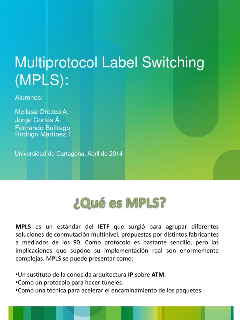 Introducción A Multiprotocol Label Switching (MPLS) | PDF | Calidad de ...