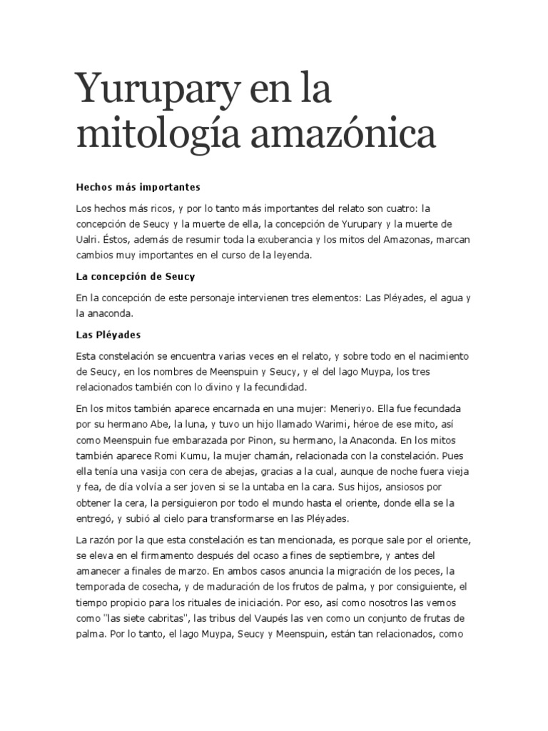 2yurupary Anaconda Mitologia Amazonica | PDF
