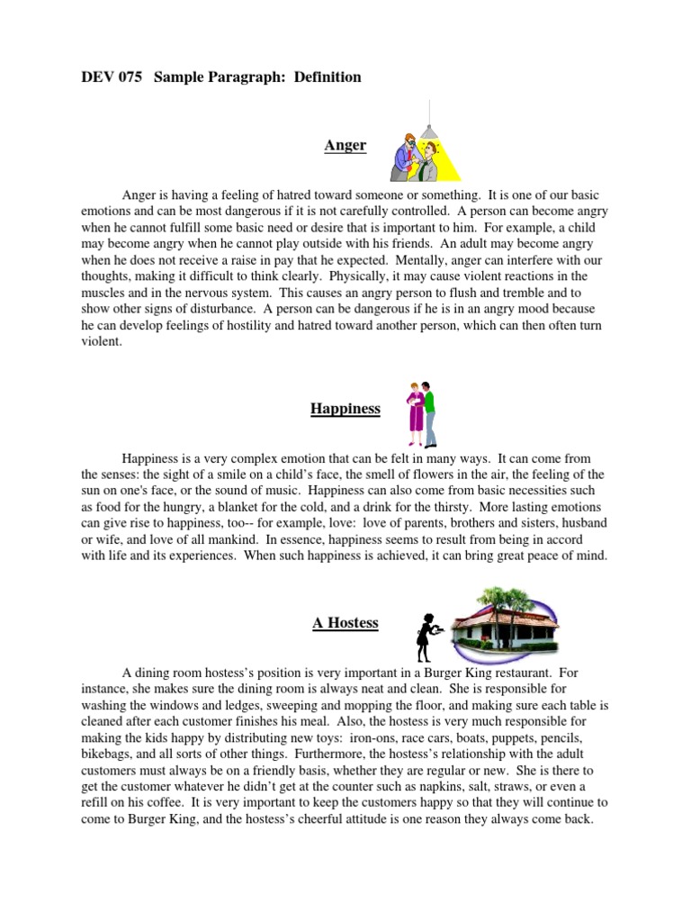 Definition Paragraphs | Anger | Feeling
