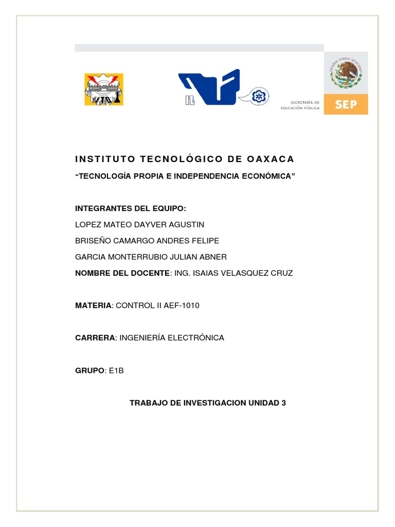 Trabajo de Variables de Estado Control II | PDF | Ecuaciones | Sistema ...