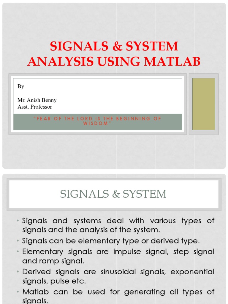 Signals & System Using Matlab - RIT Pampady | PDF | Signal (Electrical ...