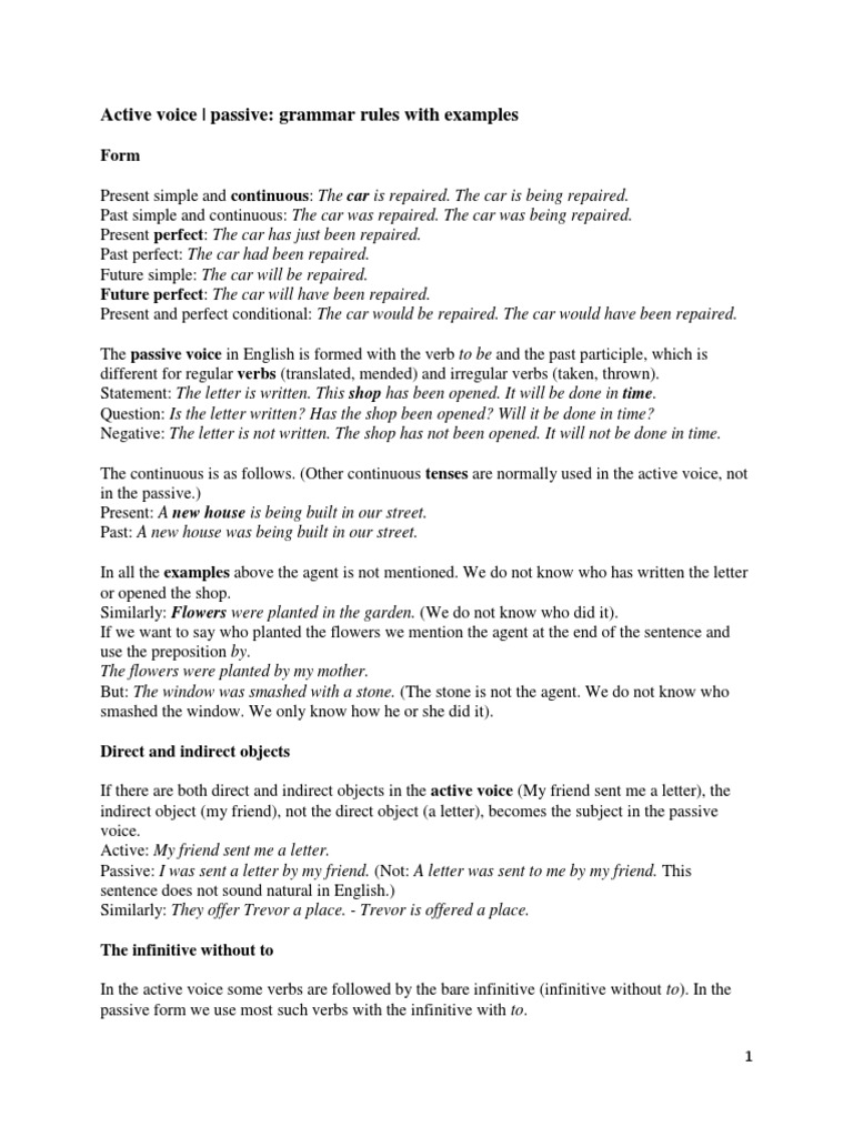 Active Voice | PDF | Perfect (Grammar) | Style (Fiction)