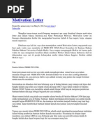 Motivation Letter Bahasa Indonesia | PDF