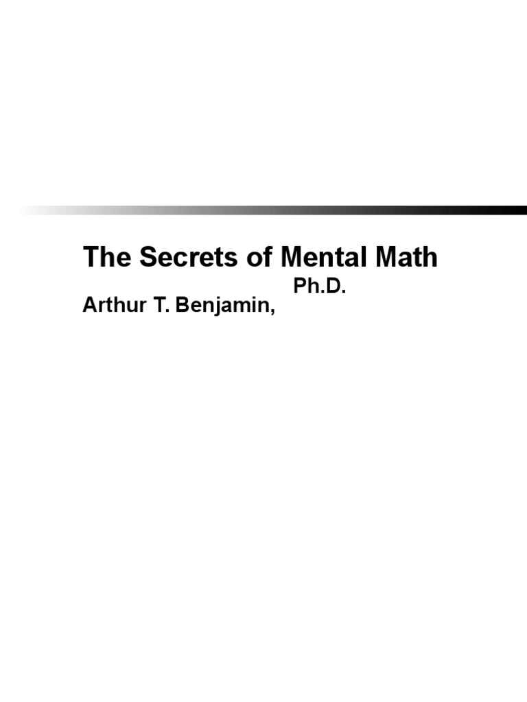 Secrets of Mental Math (Guidebook) | PDF | Interest | Fraction ...