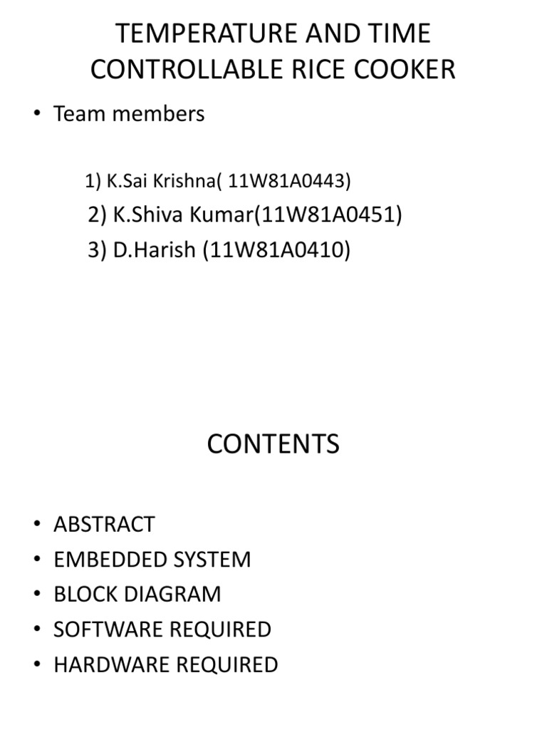 Rice Cooker | PDF | Arm Architecture | Central Processing Unit