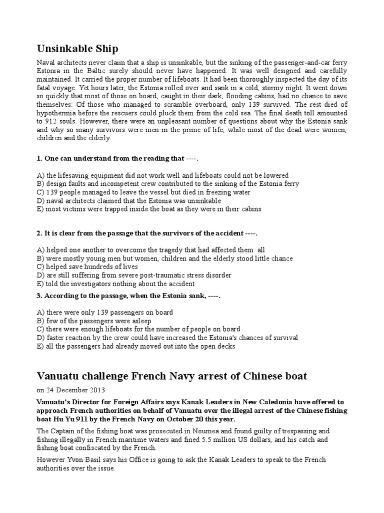 Unsinkable Ship | PDF | Ships | Water Transport