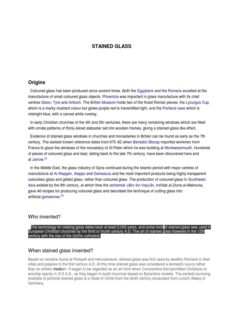 The Origins and History of Stained Glass: From Ancient Civilizations to ...