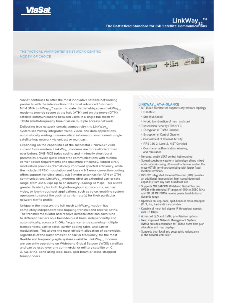 LinkWay S2 Datasheet 012 Web | Modem | Computer Network