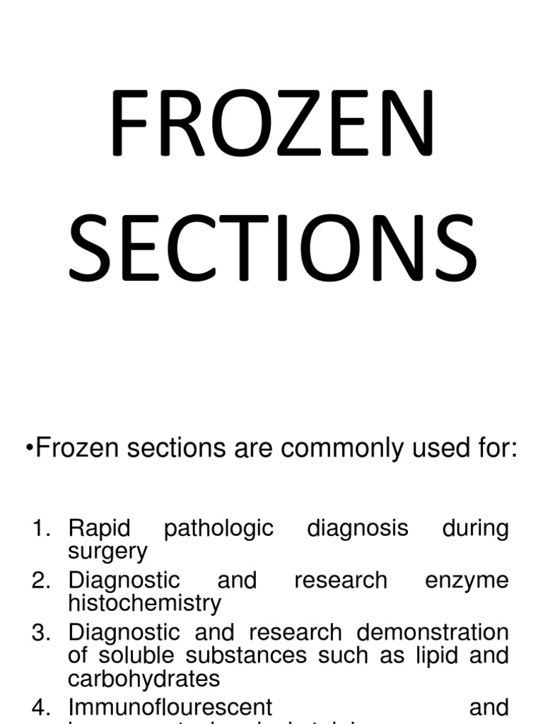 Frozen Section Techniques in Histopathology | PDF | Freezing | Chemistry