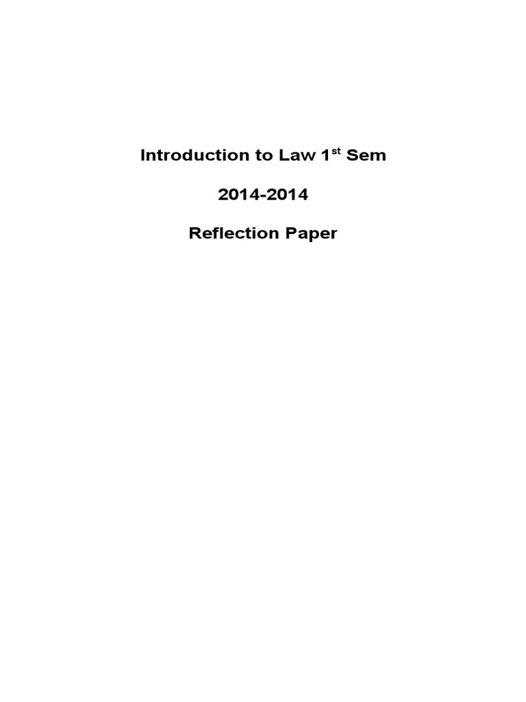 Reflection Paper in Introduction To Law 2 | PDF | Witness | Legal Procedure