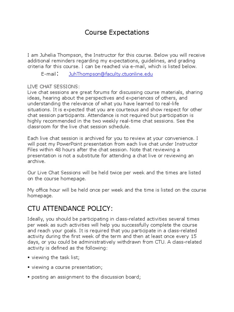 MY Course Expectations | PDF | Plagiarism | Internet