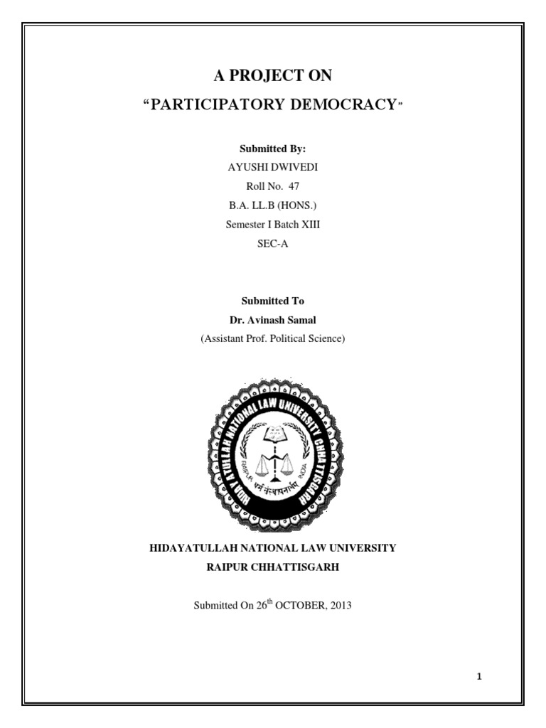 Participatory Democracy Project Report | PDF | Voting | Democracy