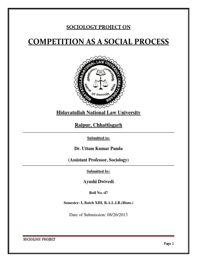 Sociology Project | PDF | Competition | Sociology