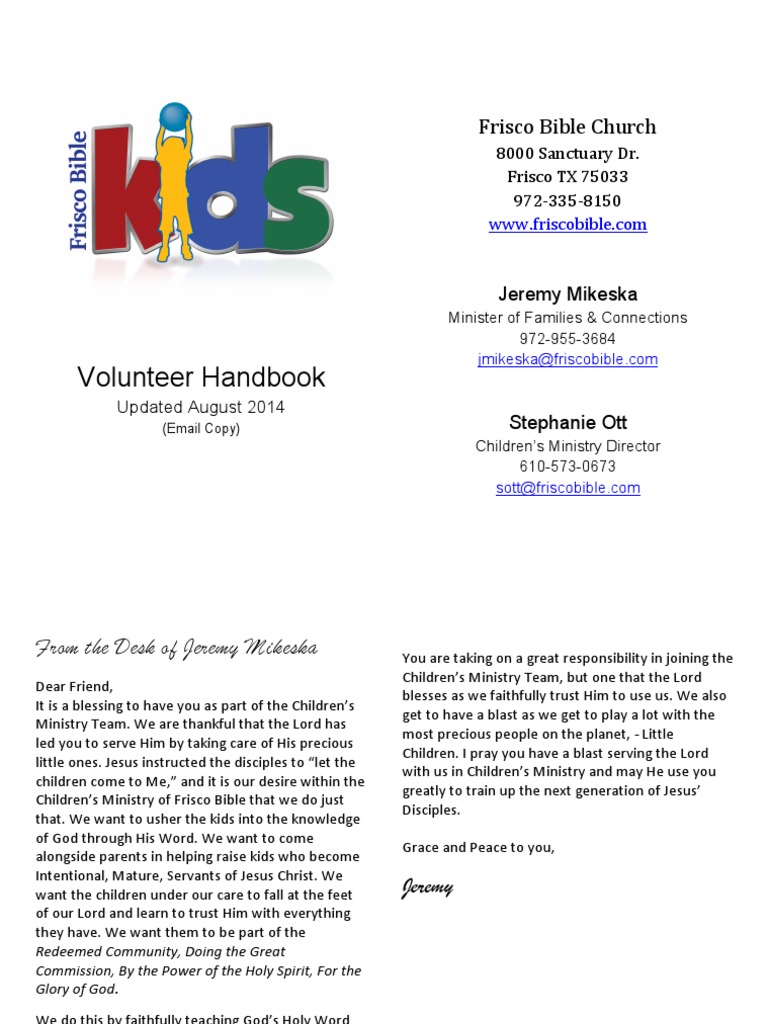 2014 Revised Volunteer Handbook | PDF | Repentance | Sin