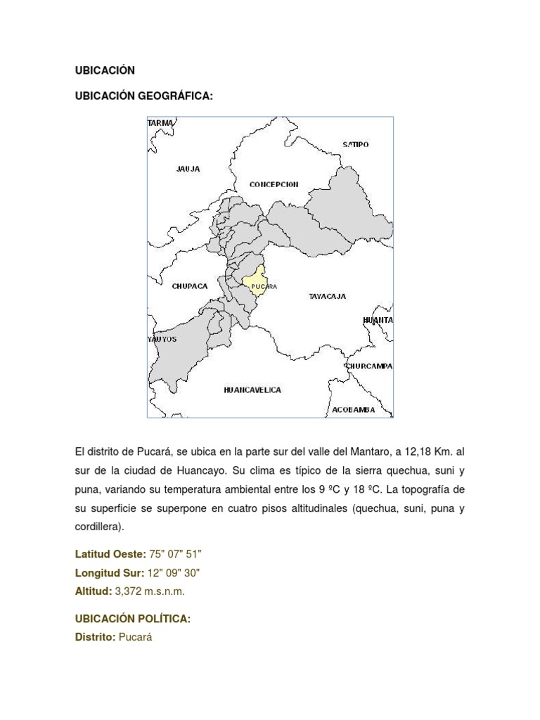 UBICACIÓN de Pucara | Población | Los bosques