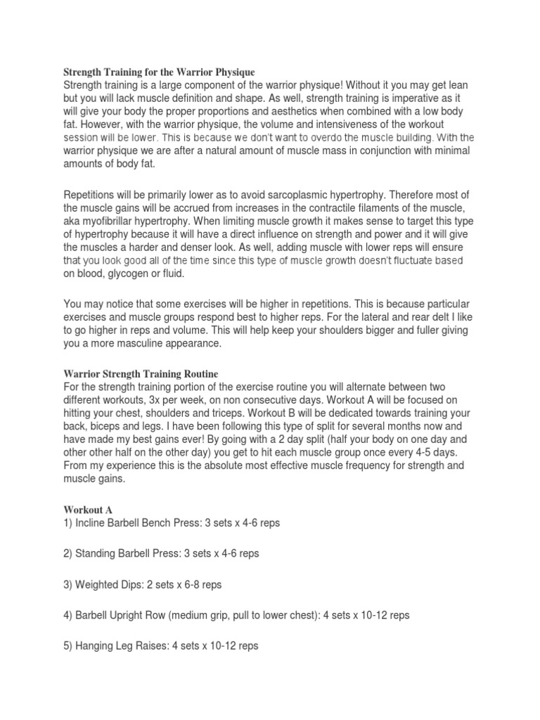 Strength Training For The Warrior Physique | PDF | Strength Training ...