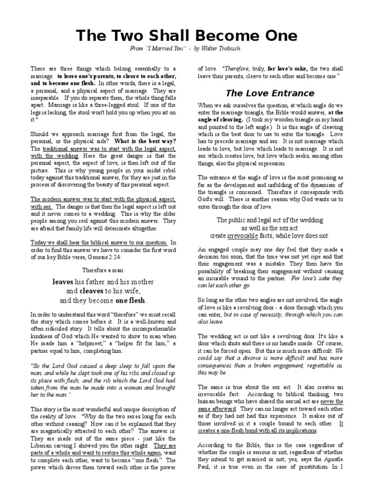 Two Become One | PDF | Social Science | Wellness