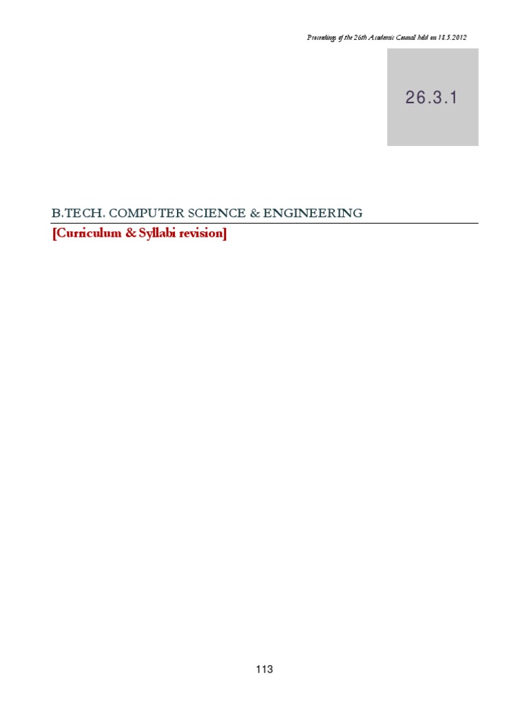 B.tech - CSE All Year Syllabus | PDF | Parsing | Computer Network