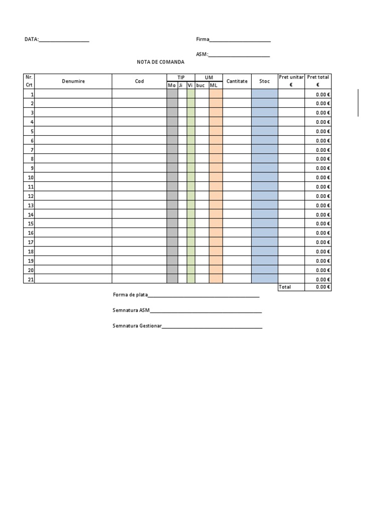 Nota de Comanda | PDF