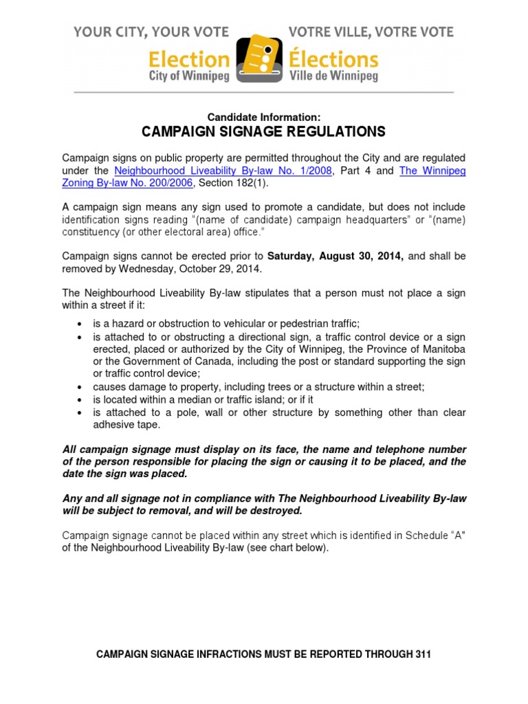 Campaign Signage Rules for Candidates | PDF | Traffic | Road Transport