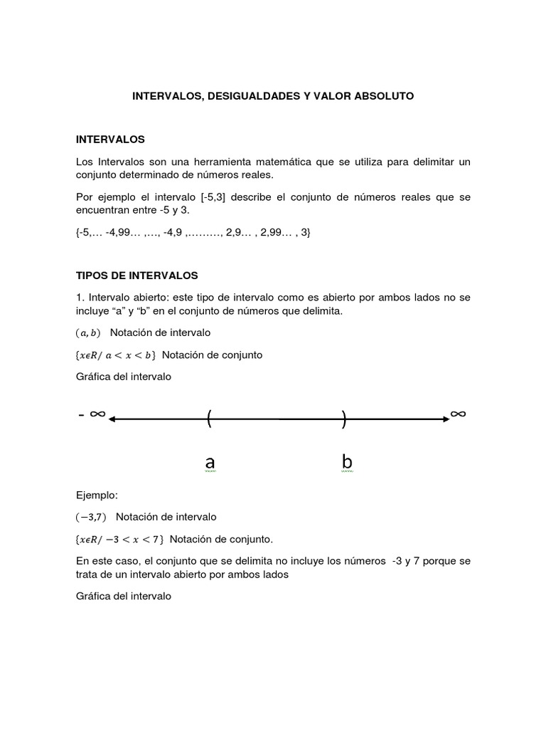 Intervalos e Inecuaciones | PDF | Intervalo (Matemáticas) | infinito
