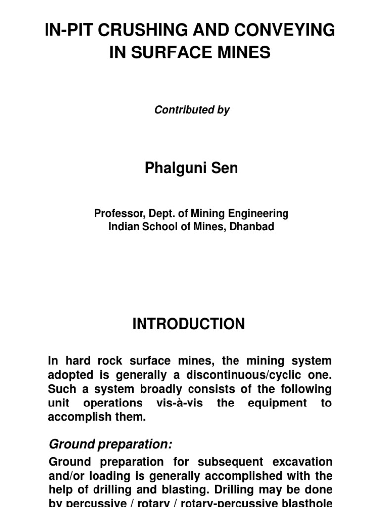 4 In-Pit Crushing & Conveying | PDF | Mining | Coal Mining