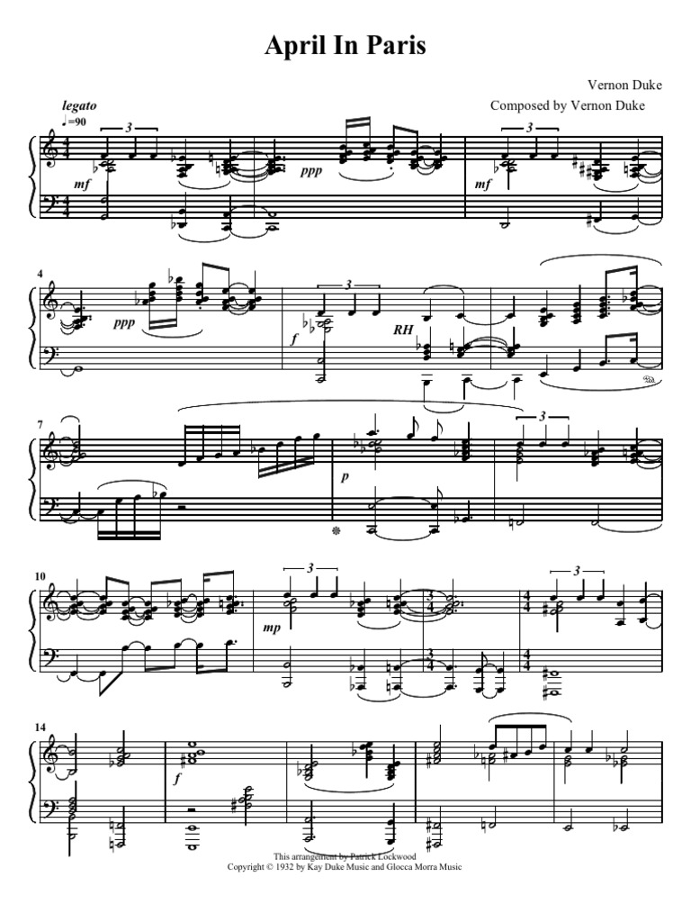 April in Paris Music Arrangement | PDF | Science & Mathematics