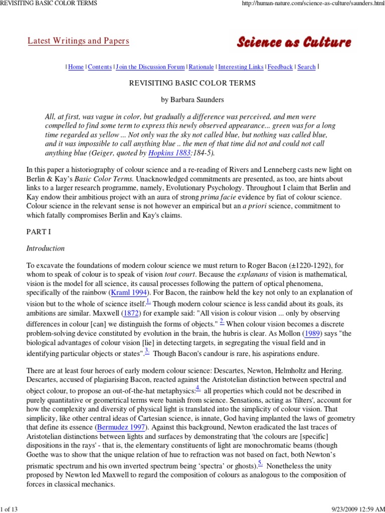 Revisiting Basic Color Terms | PDF | Color | Retina
